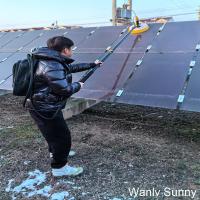 China Electric Solar Panel Cleaning Machine with Rotating Brush 1200mm Width for Efficient Cleaning for sale
