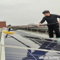 China Solar Panel Cleaning Rotating Brush with Backpack Lithium Battery 3.5m Telescopic Handle for sale
