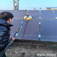 China Solar Panel Cleaning System 7.5M Extendable Handle Single-Disc Spin Brush for sale