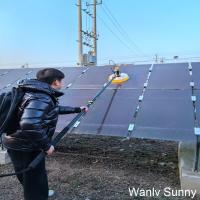 China 3.5m Extendable Handle Solar Panel Cleaning Brush Single Disc Rotating Head for PV Maintenance for sale