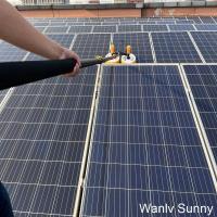 China Mobile Solar Panel Cleaning Tool with 7.5m Telescopic Pole and Double Rotating Heads for sale