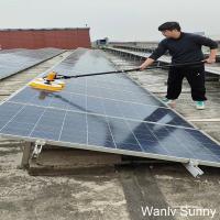 China Mobile Solar Panel Cleaning Tool with 7.5m Telescopic Pole and Double Rotating Heads for sale