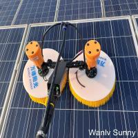 China Mobile Solar Panel Cleaning Tool with 7.5m Telescopic Pole and Double Rotating Heads for sale