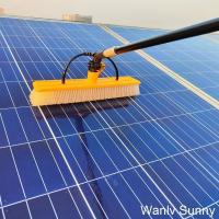 China Solar Panel Cleaning Brush Kit Manual 3.6m to 11.4m Telescopic Pole Aluminum Carbon Fiber for sale