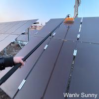China Water Fed 35cm Rectangular Strip Brush for Solar Panel Cleaning with Aluminum Pole for sale