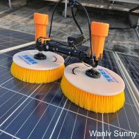 China Semi-Automatic Solar Panel Cleaning Solution Electric Double Heads Rotating Brush 24V 180W for sale