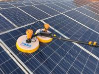 China Semi-Automatic Solar Panel Cleaning Solution Electric Double Heads Rotating Brush 24V 180W for sale