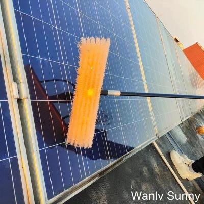 China Manual Solar Panel Cleaning Kit with 55 Cm Wide Flat Head and 7.5 M Telescopic Rod Easy for sale