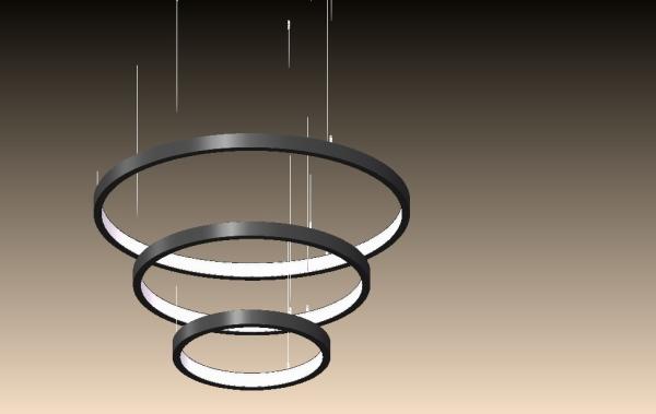 Quality CR1200X75mm 3 Ring Led Pendant Light 5800lm Circle Pendant Lamp for sale