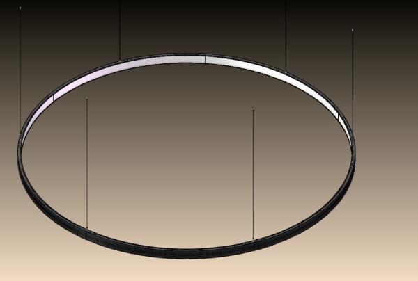 Quality CR1200X75mm 3 Ring Led Pendant Light 5800lm Circle Pendant Lamp for sale