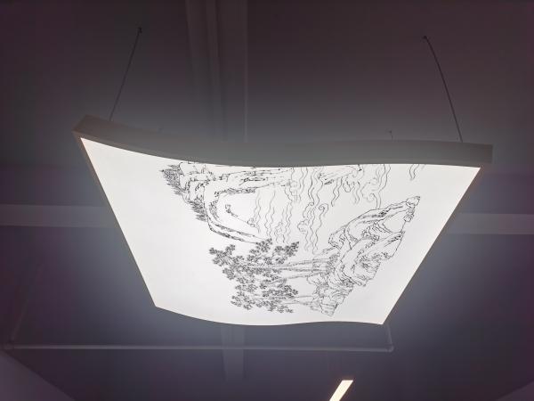 Bigger Size Square Pendant Panel Light With Pictures Cover Films With Soft Membrane Ceiling