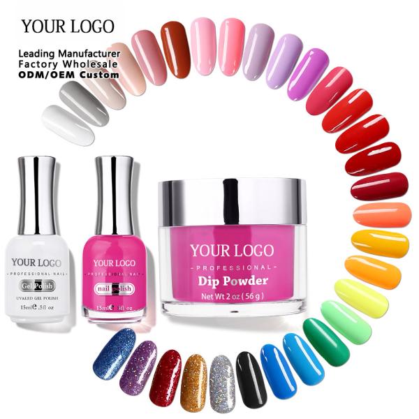 Quality High Quality Wholesale Colored 3 in 1 Gel Nail Polish and Dipping Powder Dipping Powder Nail System for sale