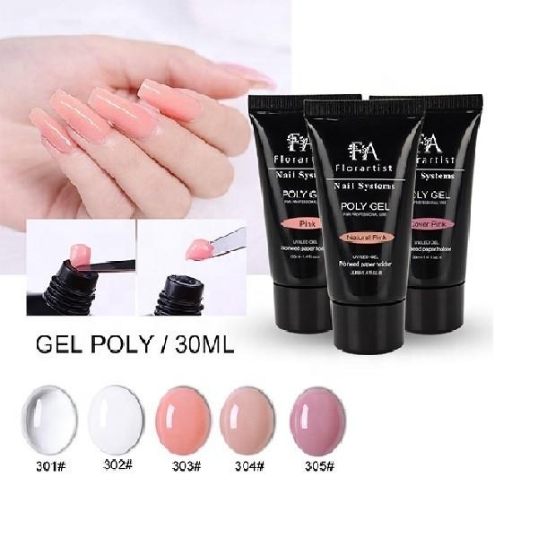 Quality OEM Nail Supplies Clear Pink Colors 30ml Nails Art Extension Gel Varnish Private Label Soak Off Quick Acrylic Poly Gel Polish for sale