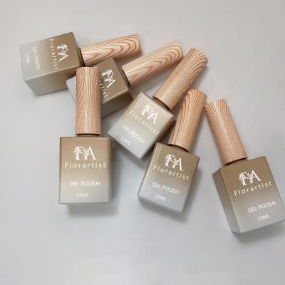 China Manufacturer Low Price Uv Gel Nail Polish Bottle with Wooden Bamboo Cap for sale