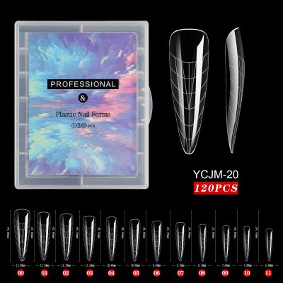 China 27 Styles Clear Dual Forms Stiletto Straight Square Nail Tips Finger UV Gel Nail Extension Mold Quick Building Gel Nail Form for sale
