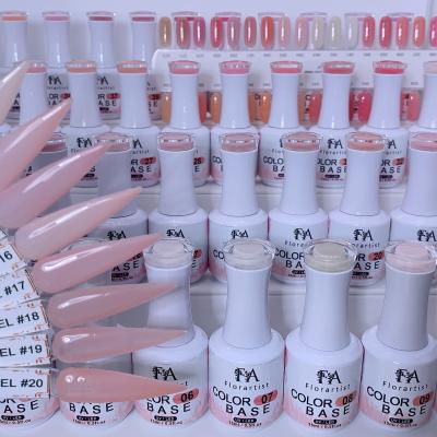 China Private Label Gel Nails Custom Rubber Base Nude Pink Base Rubber Base Gel Sets for sale