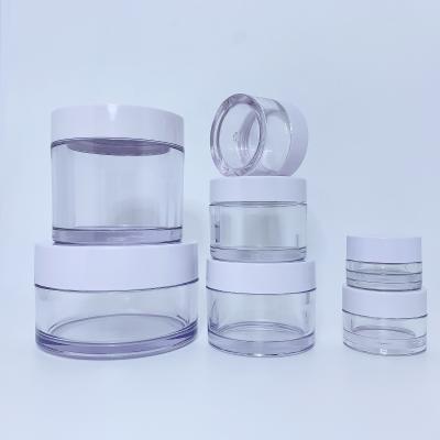 China Custom Logo Beauty Cream Double Wall PS/PET/PETG plastic Jar With Screw Cap Seal For acrylic powder for sale