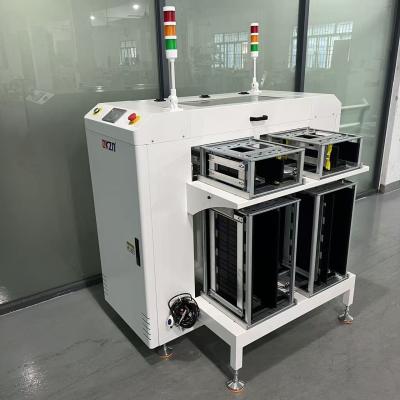 China SMT Dual-Rail PCB Receiving Machine with Dual-Track Synchronous Conveying ESD Magazine Storage and PLC Intelligent Control for sale