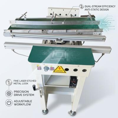 China Double-track Mesh Belt Connecting Platform, Dual-purpose Track Pcb Belt Conveyor for sale