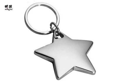 Cina Metallo d'argento Keychains dello spazio in bianco della stella per il logo a incisione laser in lega di zinco degli uomini in vendita