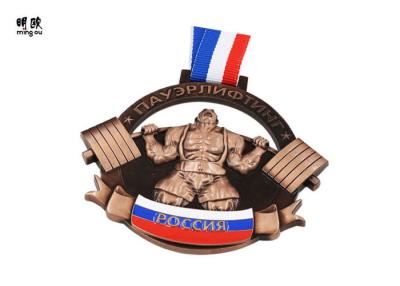 China Strong Man Design Sport Competition Medals , Lightweight Custom Insert Medals for sale