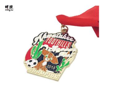 China Soft Enamel Foothills Design Custom Award Medals And Medallions Gold Plating for sale