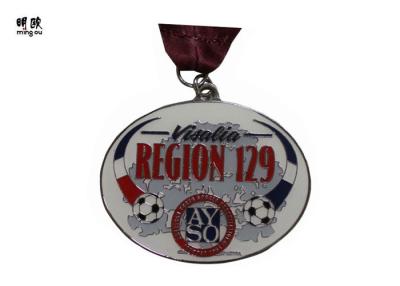 China Round Shape Custom Sport Medals Silver Color REGION 129 Soft Enamel for sale
