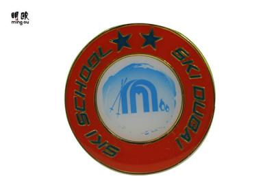 China Lightweight Graduation Lapel Pins , Modern School Badges And Pins With Epoxy Sticker Logo for sale