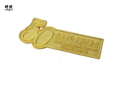 China Identity Function Academic Lapel Pin Badges 2D Embossed Fake Gold Color for sale