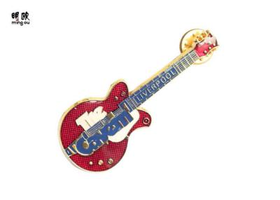 China Guitar Shape Collectable Lapel Pin Badges , Lovely Music Lapel Pins 12g Fake Gold Finished for sale
