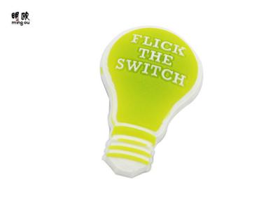 China Light Shape PVC Soft Enamel Lapel Pins , Iron Safe Green Lapel Pin 9g Embossed Logo for sale