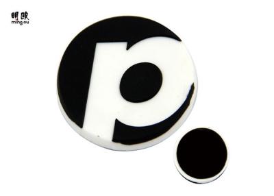 China Soft Rubber / PVC Souvenir Fridge Magnets Round Black and White For Icebox for sale