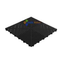 China Red PP Interlocking Floor Tile 400x400mm 18mm Thick for Garage Workshop Flooring for sale