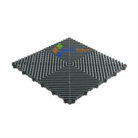 China Red PP Interlocking Floor Tile 400x400mm 18mm Thick for Garage Workshop Flooring for sale