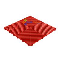 China Red PP Interlocking Floor Tile 400x400mm 18mm Thick for Garage Workshop Flooring for sale