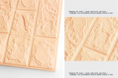 Cina Mattone d'imitazione 770×700mm 10mm degli autoadesivi gialli della parete 3d dell'oro in vendita