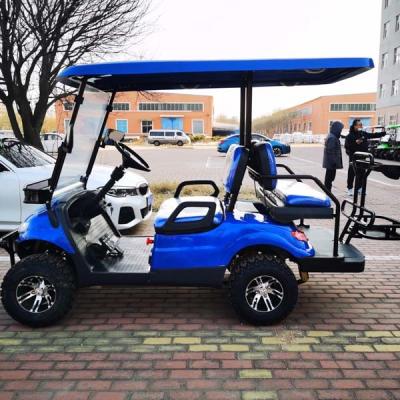 China LED Lithium Ion Blue Electric Golf Buggy Car 4 Seats 48V 470kg for sale