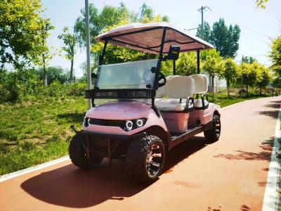China Pink Color 4 Seater Golf Cart Wheelbase 1630mm AC Motor 3.5 KW Ground Clearance 180mm for sale