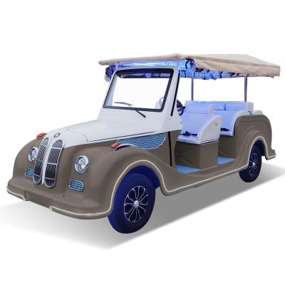 China Lithiumbatterij Classic Golf Cart 8 zitplaatsen Shuttle Street Legaal Vintage Car for sale