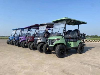 China Hoog-vasthoudende lederen stoelen 6 zitplaatsen elektrisch golfkarretje onafhankelijke ophanging groot scherm LED-lichten Te koop