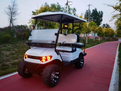 中国 Blue Four-Seat Electric Utility Golf Cart Off-Road Tires 4kw High-Endurance Lithium Battery 72v 販売のため