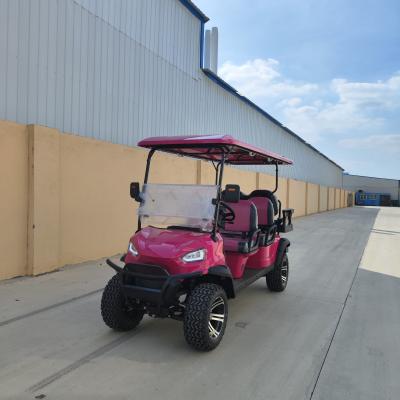 Cina 6 posti Carro da golf elettrico 72V rosa Litio Off Road Strada Legal Utility Custom Velocità massima di viaggio 45km/h in vendita