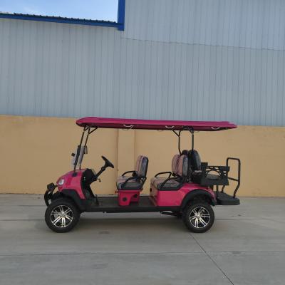 Cina 6 posti Carro da golf elettrico 72V rosa Litio Off Road Strada Legal Utility Custom Velocità massima di viaggio 45km/h in vendita