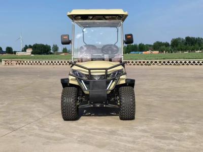Cina Giallo chiaro 6 posti Carro da golf elettrico Sedie in pelle premium Pneumatici fuoristrada sospensione indipendente in vendita