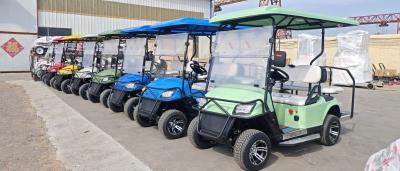 China Maximale Fahrgeschwindigkeit 45 km/h 4 Fahrgäste Hand elektrische Golfkarren Batterien 48v Off Road Club Car Rolls Royce Modell Ford Cover wasserdicht zu verkaufen