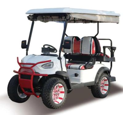 China Classic Red And White Color 2+2 Lithium Battery Electric Golf Cart Supports Customization CE Certification for sale