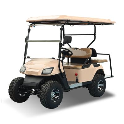 China New Energy Lithium Battery Lead Acid Battery 4 Seater Golf Cart Classic Brown Customizable LOGO For Golf Courses for sale