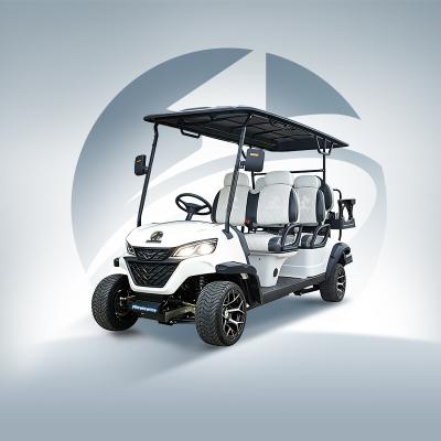 China CE Certified White 4+2 Seat Electric Golf Cart with Lithium Battery for sale