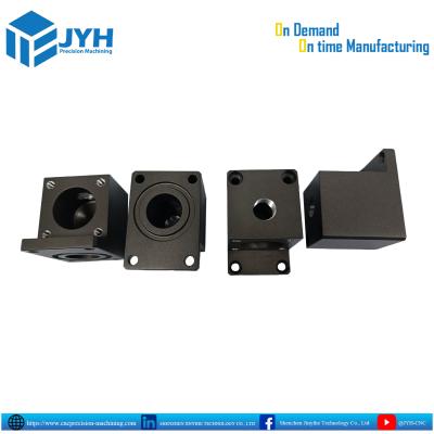China Custom Precision CNC Machined Aluminum Support Bracket with Flanged Bore and Mounting Holes for sale