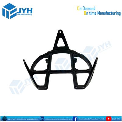 China Custom High-Precision CNC Machined Aluminum Structural Mounting Bracket with Matte Black Anodized Finish for sale